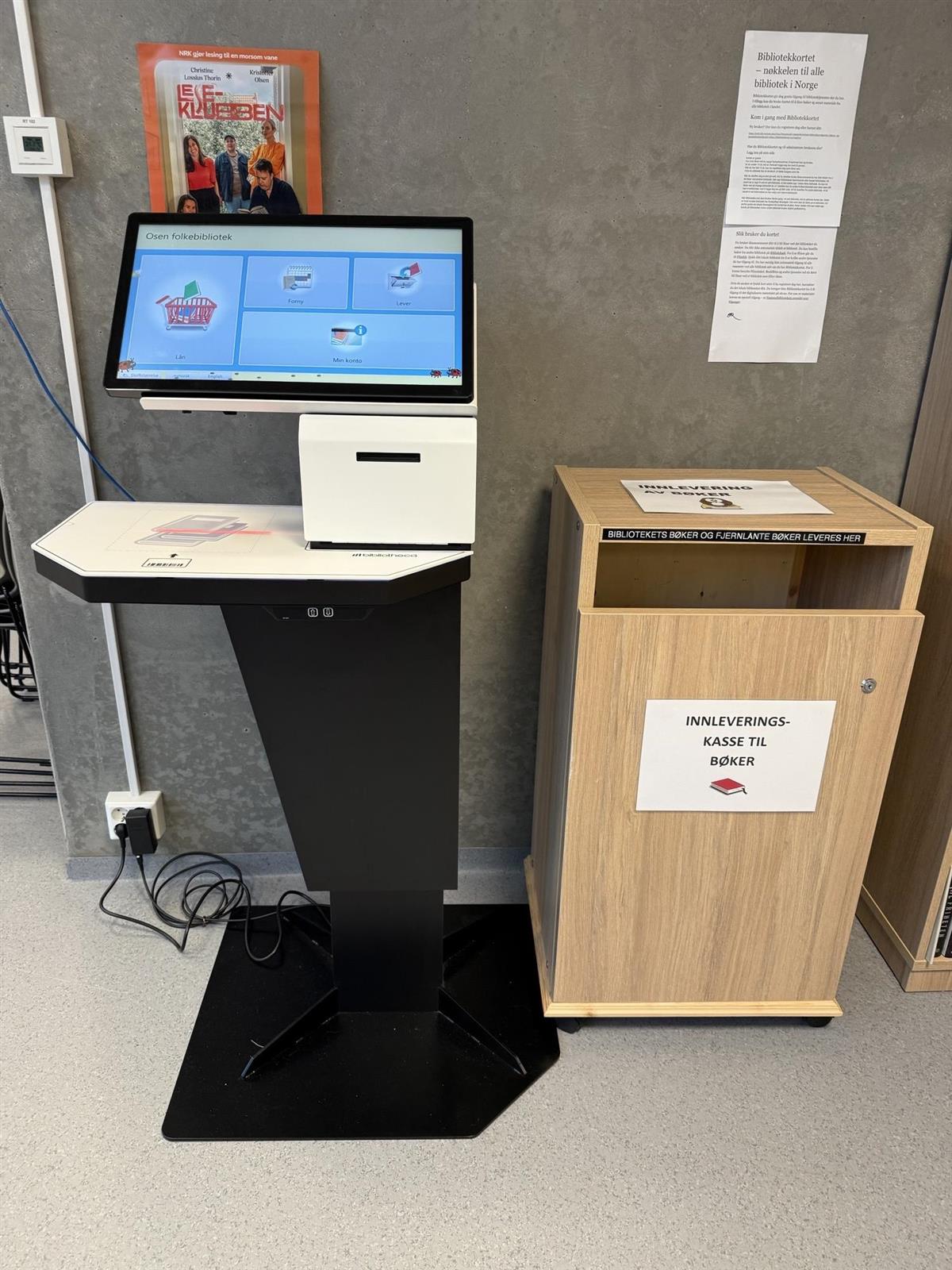 Selvbetjeningsautomat i Osen folkebibliotek - Osen kommune